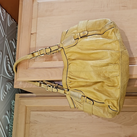 b. makowsky | Bags | B Makowsky Yellow Leather Shoulder Bag | Poshmark